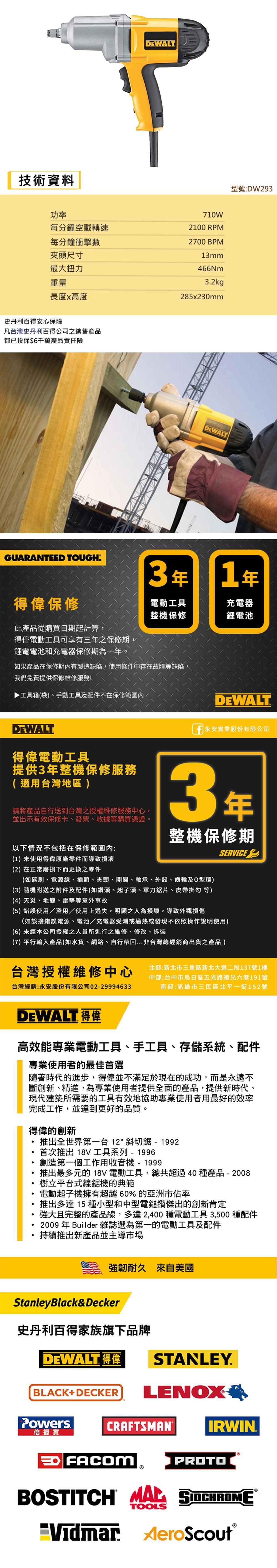DEWALT 得偉 四分衝擊扳手 DW293 - PChome 24h購物